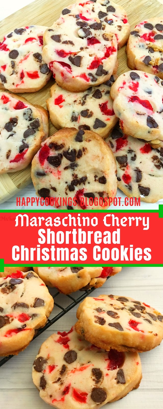 Maraschino Cherry Shortbread Christmas Cookies #Christmas #Cookies ...