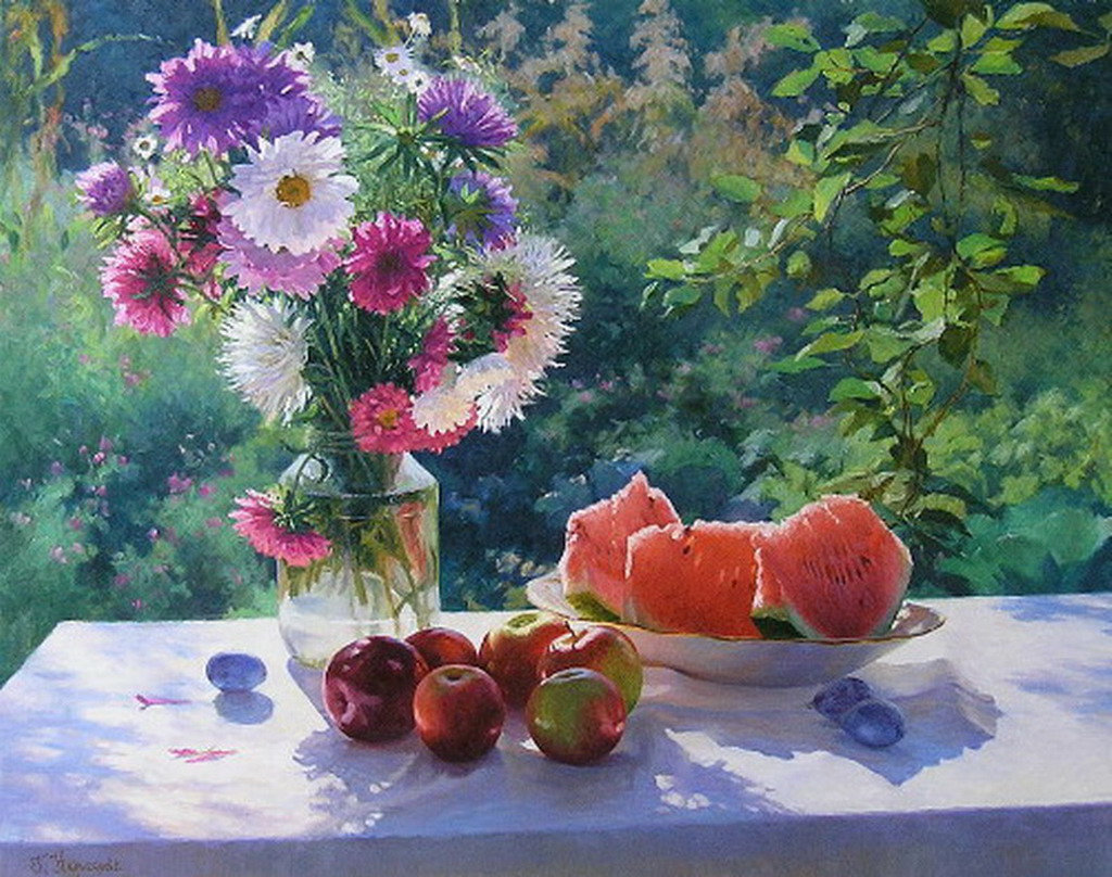 El arte es su máxima expresión : Melón de agua bodegón realista de ...