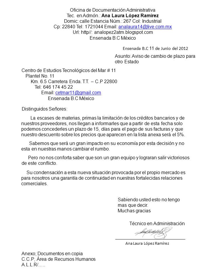 Guia Documentacion Administrativa: CARTAS DIVERSAS DOCUMENTACION ...