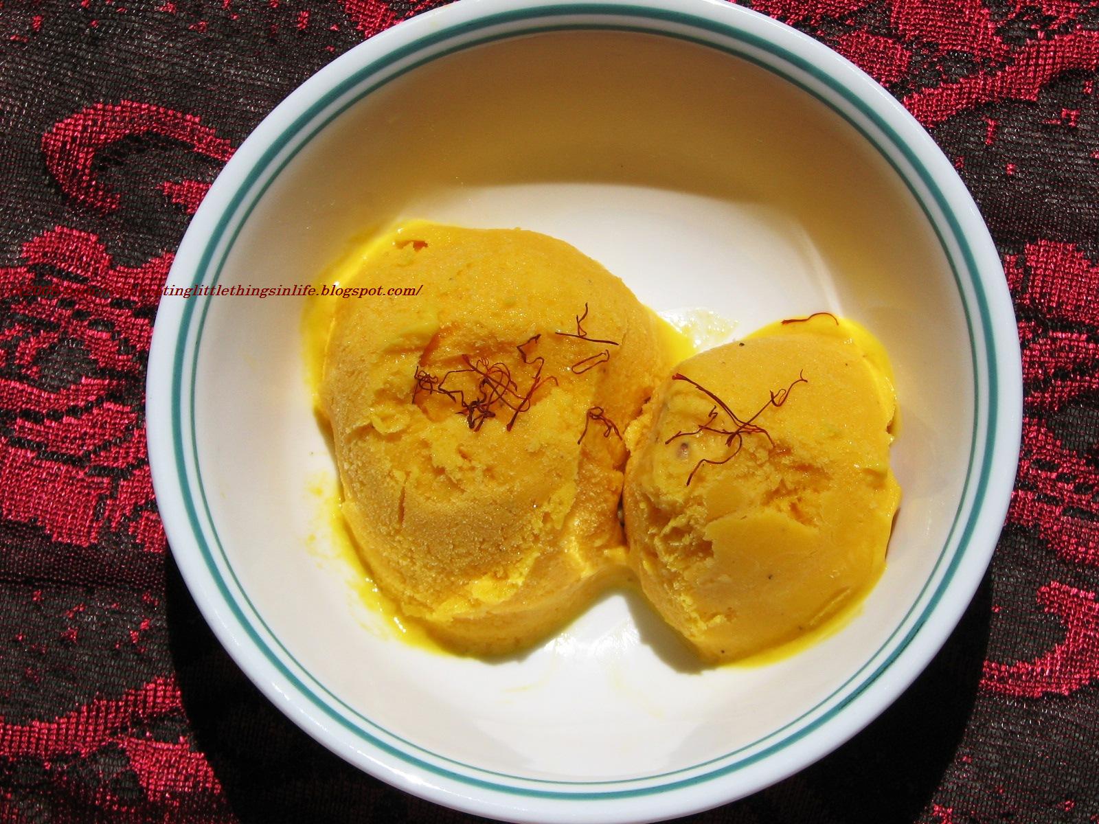 Celebrating Little Things In Life: Mango Saffron Frozen Yogurt / Mango ...