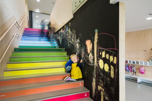 AEC - Architecture of Early Childhood: Colourful numbered stairs reach ...