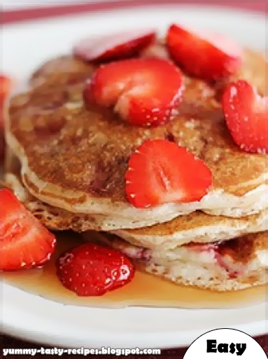 Yummy Tasty Recipes: Yummy tasty pan cake with strawberry