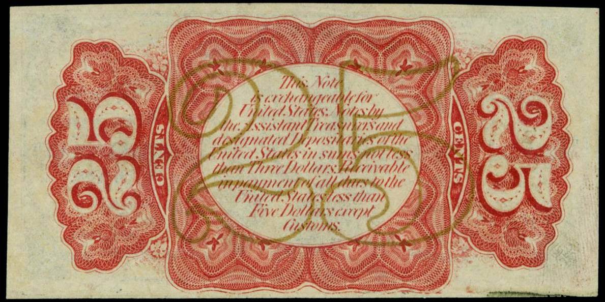 Fractional Currency 25 Cents 1863 Third Issue, William P. Fessenden ...