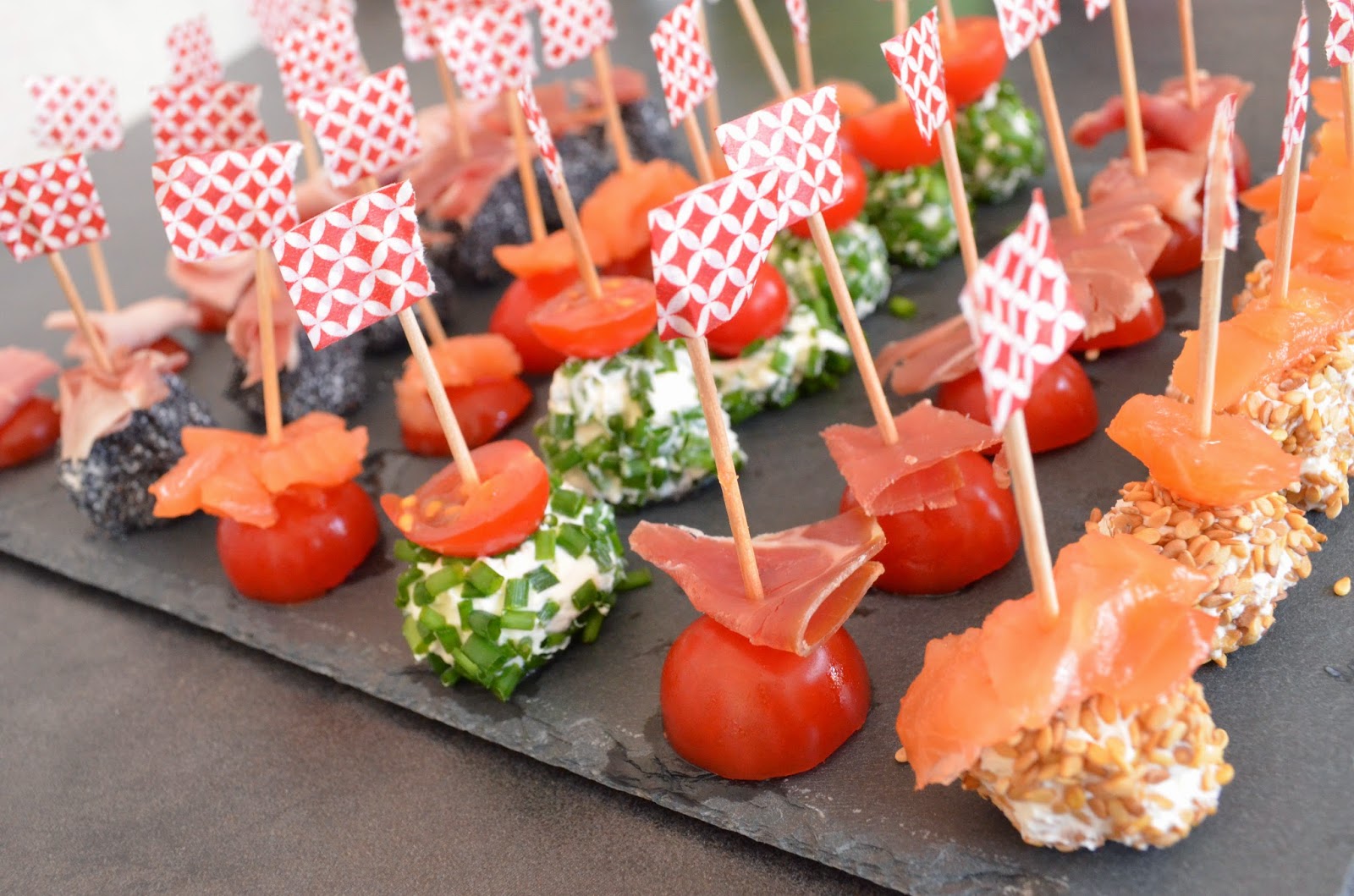 Leti blog: Mini brochettes avec et sans boules de fromage frais