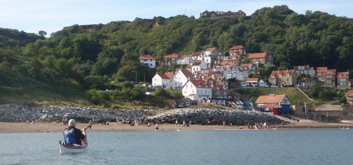 Dunsley in Staithes: Sea kayaks and surf at Staithes