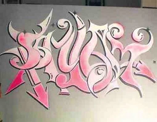 Arrow Style Graffiti Letters | Pink Graffiti Names