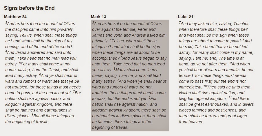 Bible Charts: Olivet Discourse