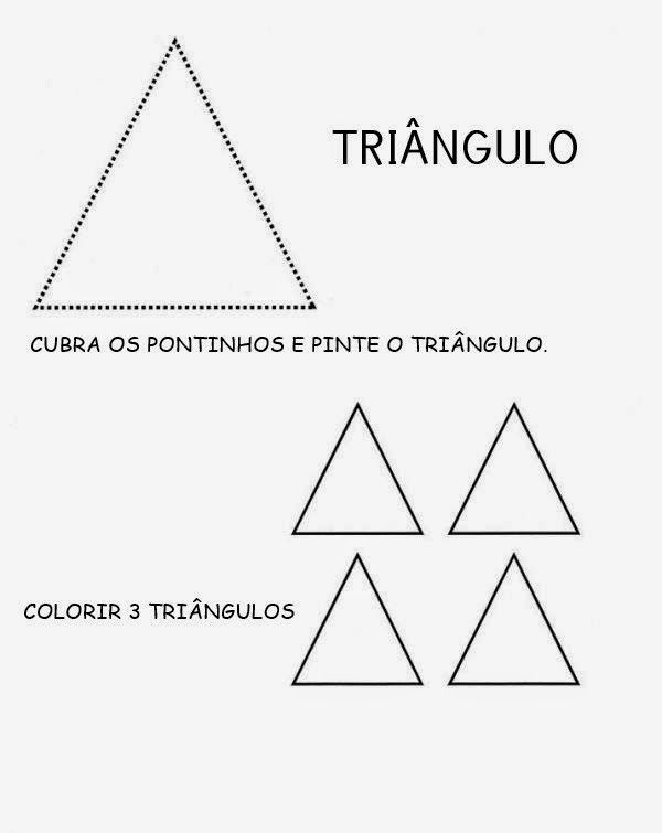 ATIVIDADE COM TRIÂNGULO DESENHAR FORMA GEOMÉTRICA ~ Cantinho do saber