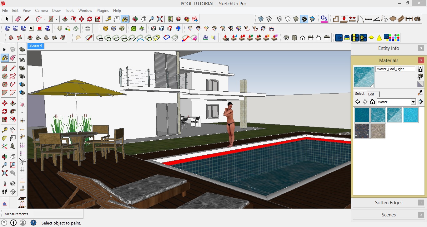 HOW TO CREATE REALISTIC POOL WATER IN SKETCH-UP AND KERKYTHEA