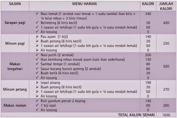 AINI share & care: Jadual Pemakanan Yang Baik