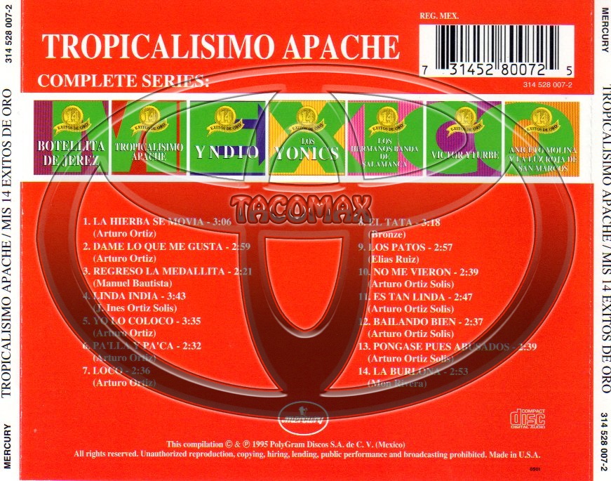 sɐɹǝdnɹƃ sǝuoıɔɔǝΙoɔ: TROPICALISIMO APACHE - 14 exitos