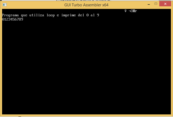 Alan: Programa con loop 0 al 9 en tasm