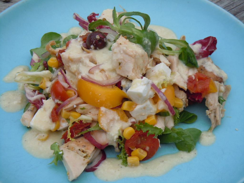 Kycklingsallad med ceasardressing