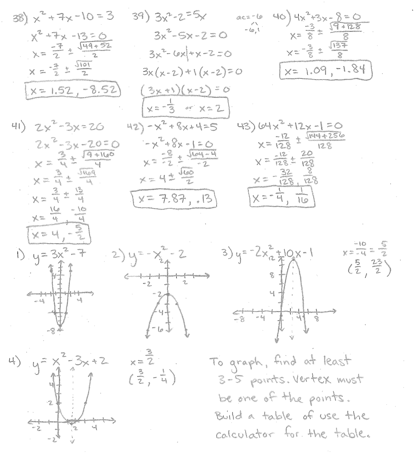 Mr. Freeburg's Algebra Help: Homework Solutions