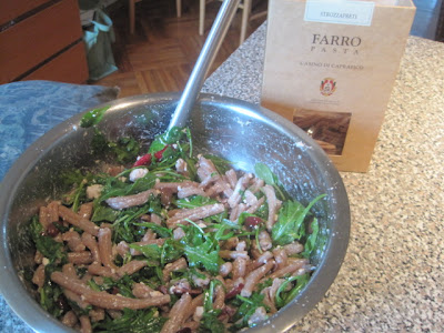 Making Michael Pollan Proud: Farro Pasta with Olives, Feta and Arugula