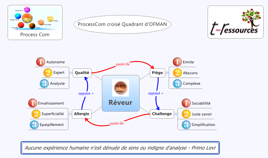 T-Ressources: Croisement ProcessCom & quadrant d'Ofman : le Réveur