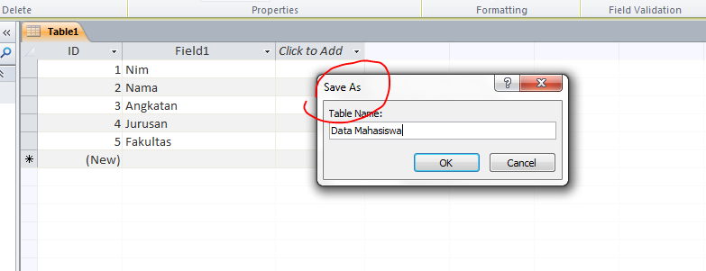 Membuat Database dengan Ms.Access dengan Visual Studio 2010 Ultimate ...