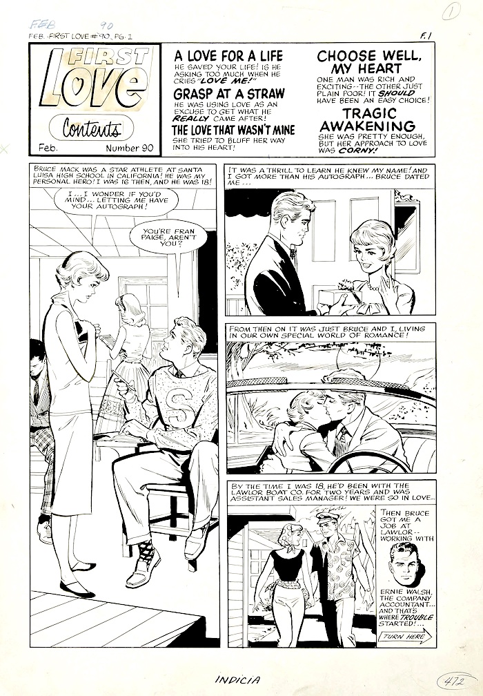 Matt Baker Original Art First Love Illustrated 90 Page Pencil Ink