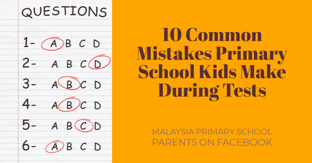 10 Common Mistakes Primary School Kids Make During Tests ~ Parenting Times