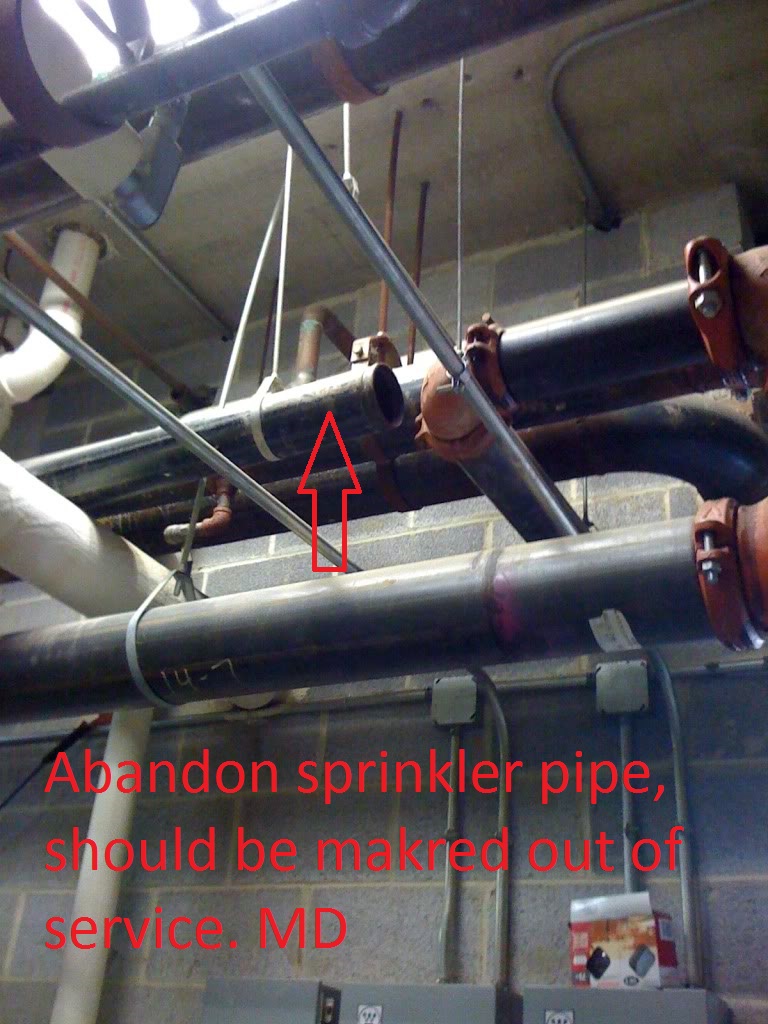 Fire Protection Deficiencies: Abandoned Fire Sprinkler Pipe