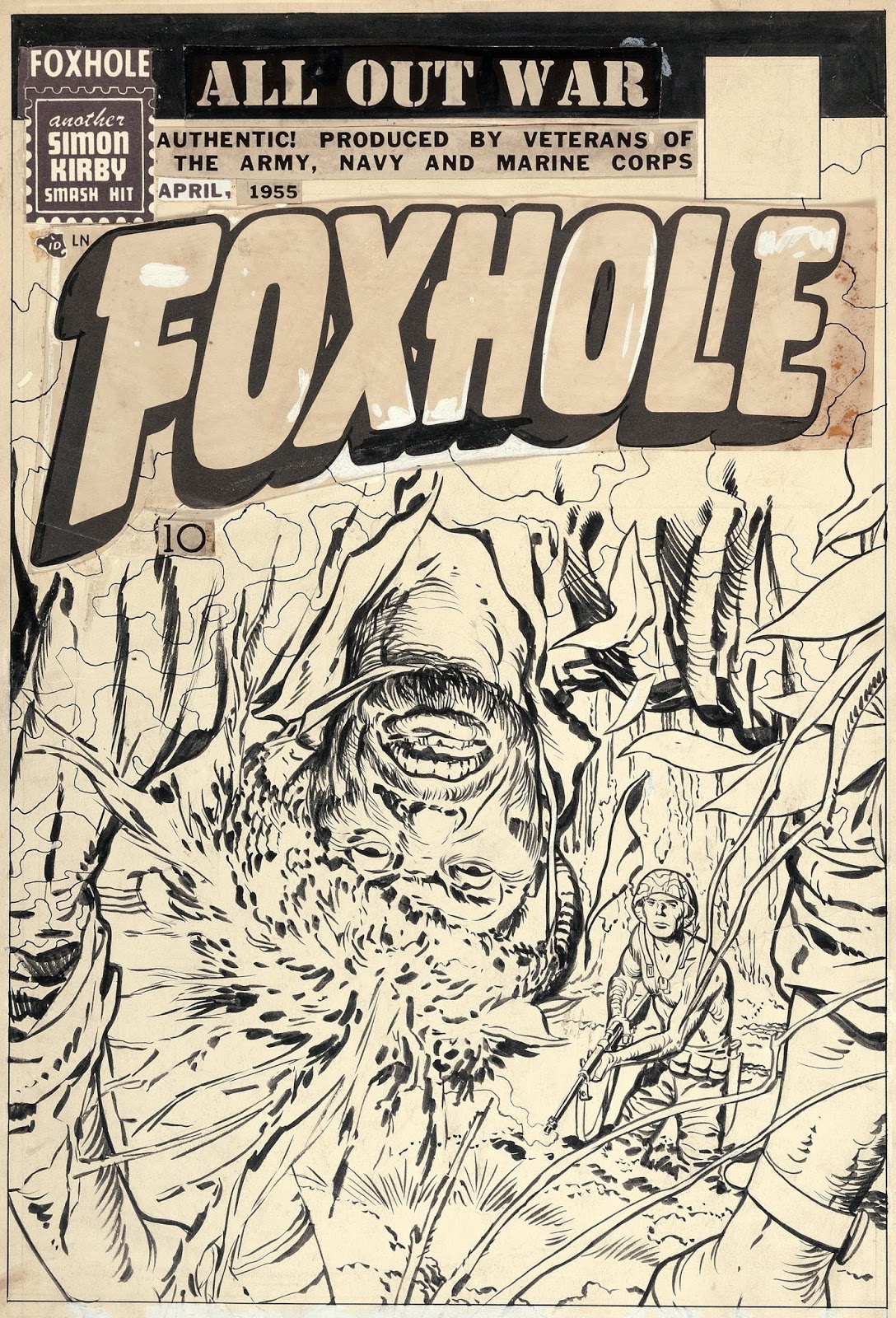 Pop Culture Safari!: Comic Art: Jack Kirby original cover for Foxhole #5