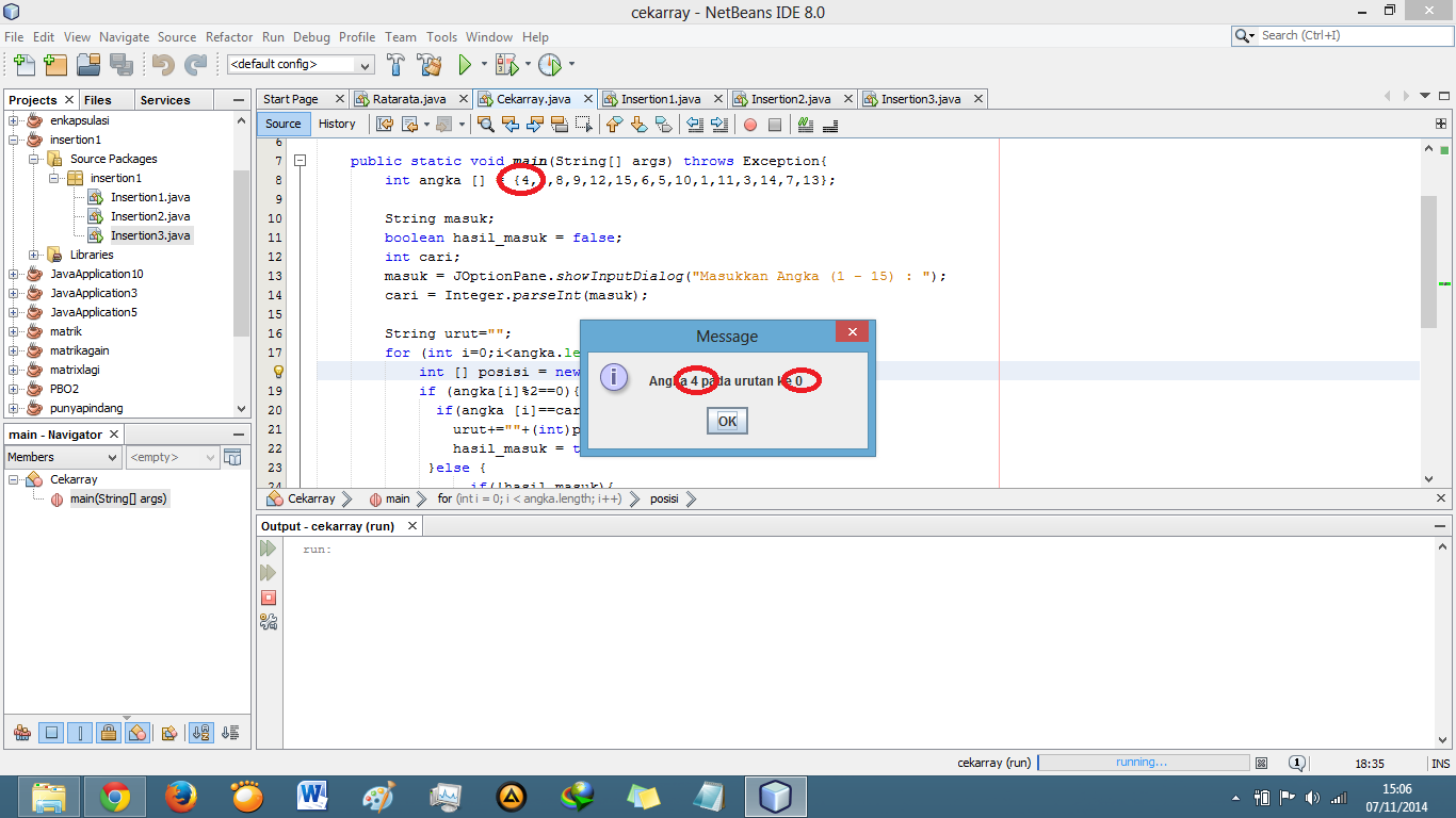 FACHRU NIZA: Pengecekan Array menggunakan JOption Pane pada Java
