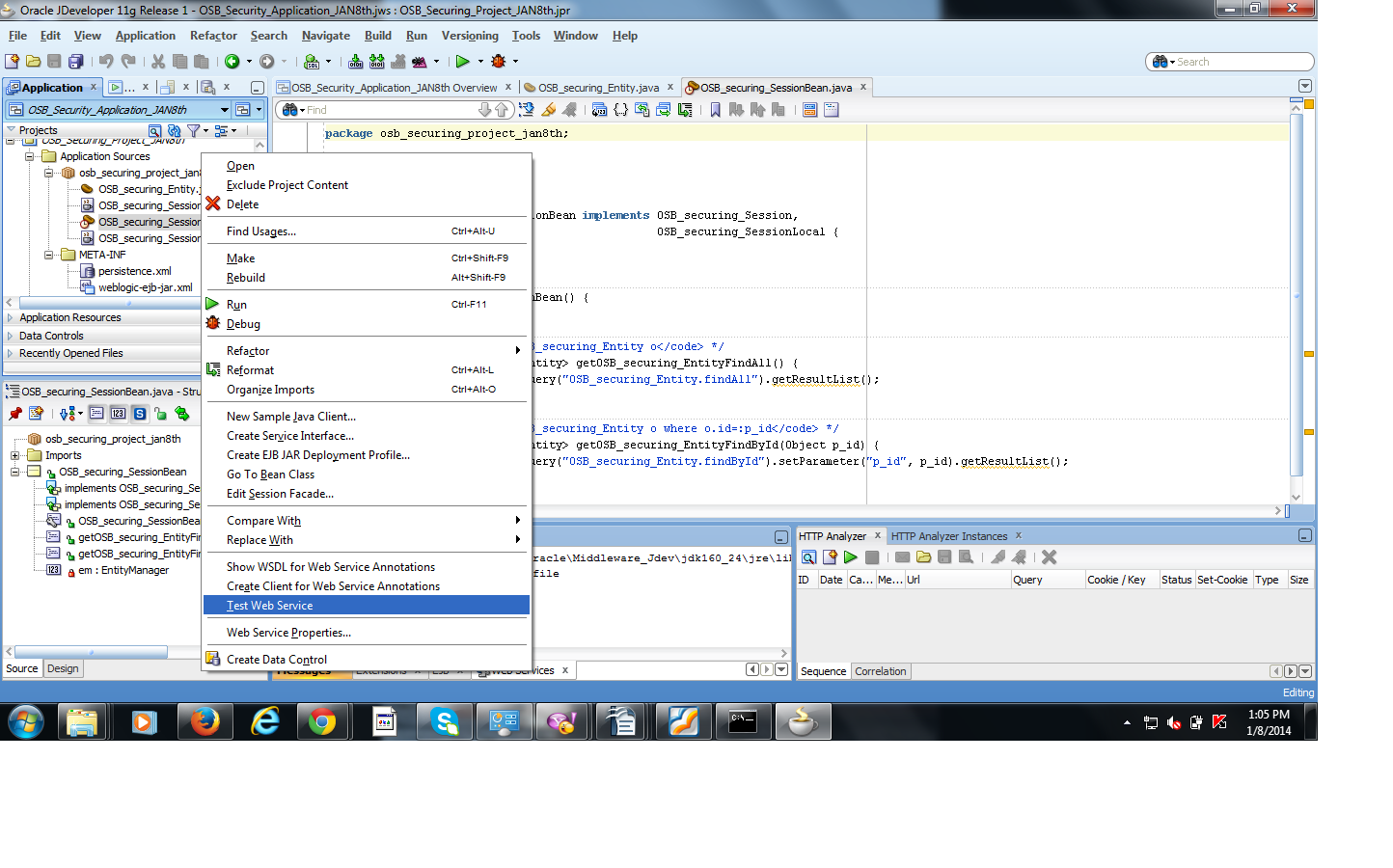 Lakshmi Mavillapalli 's Blog : Creating EJB webservice using JDEV