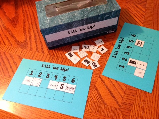 Kindergarten and Mooneyisms: Fill 'er Up Math Game and Freebie!