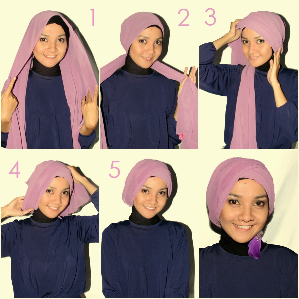 tutorial hijab modern di indonesia