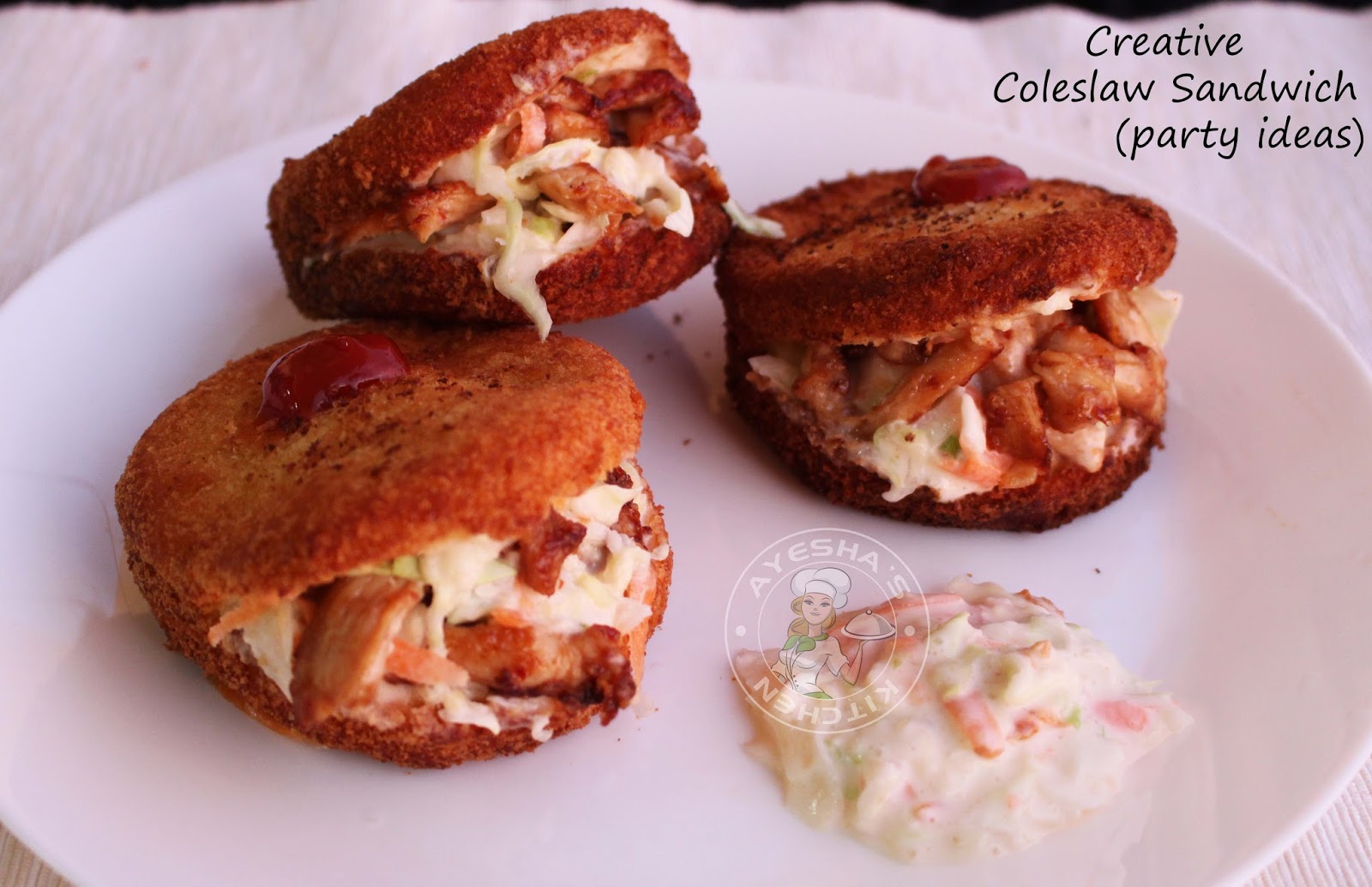 CREATIVE PARTY SNACK IDEAS - COLESLAW SANDWICH