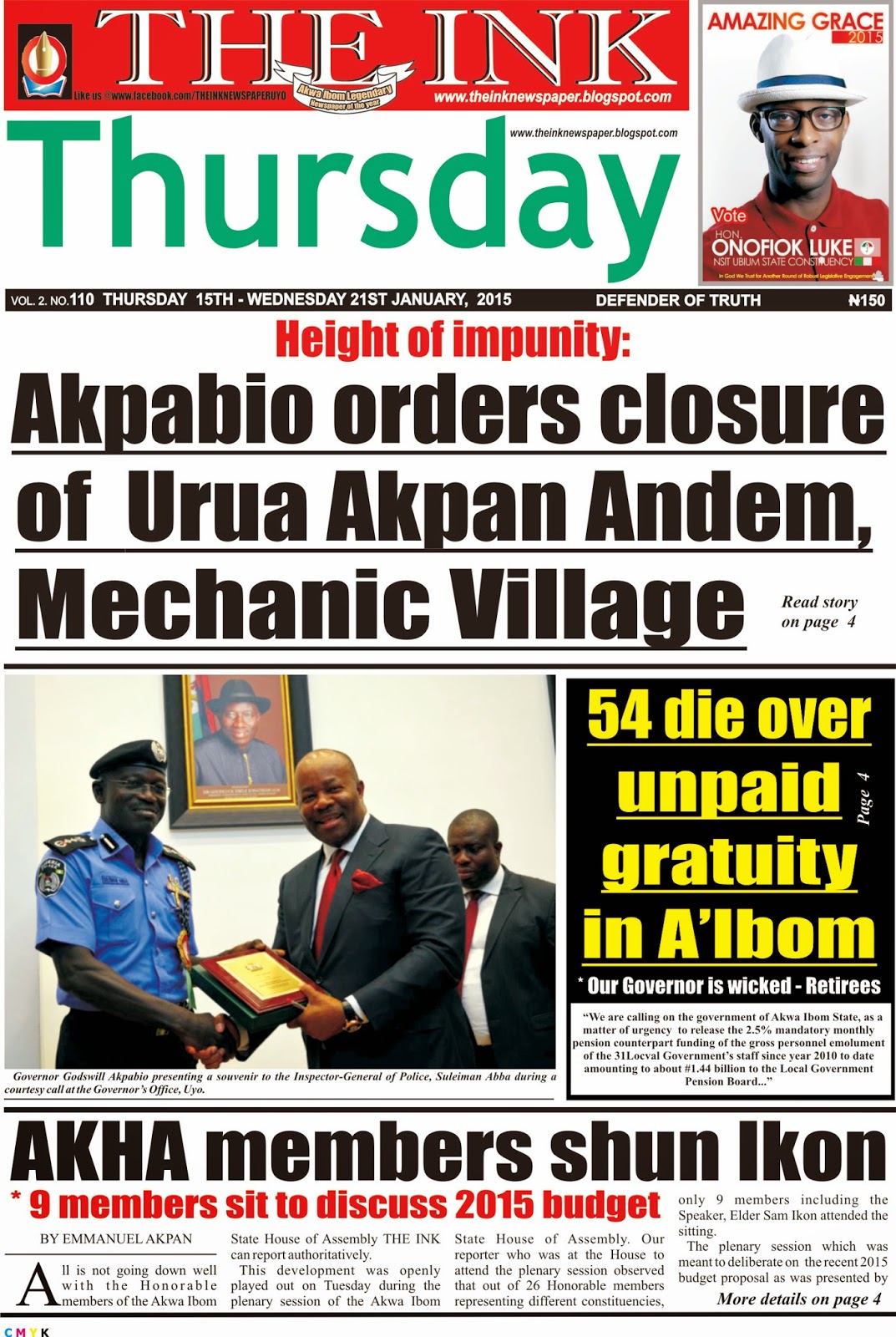 Latest Edition of THE INK NEWSPAPER, Uyo, Akwa Ibom State ~ Welcome to ...
