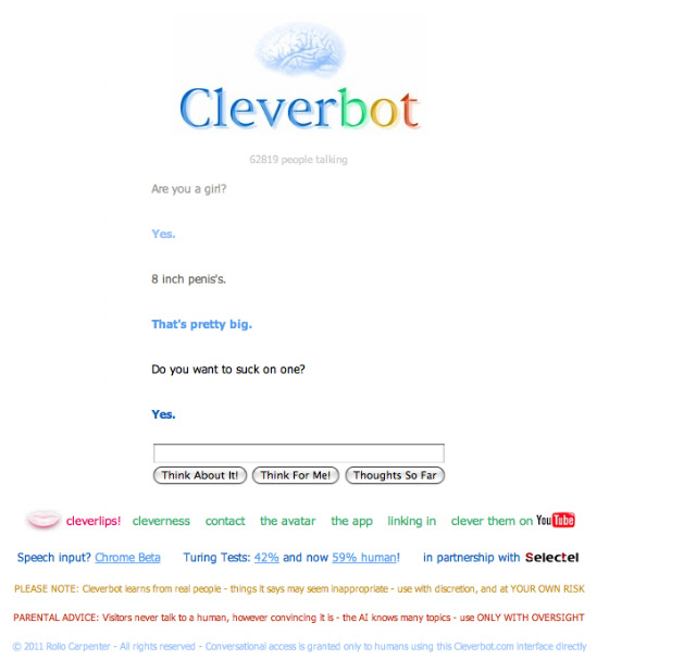 TEH EPIC BLOG: dirty cleverbot LOL