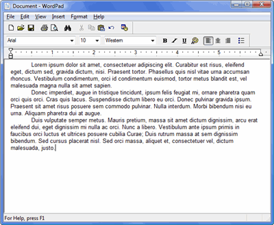 PANTALLA INICIAL DE WORDPAD: 2013