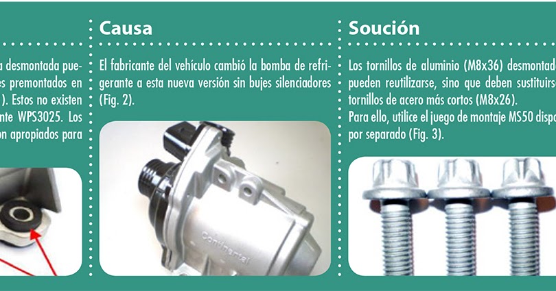Instrucciones de montaje de la bomba de refrigerante WPS3025 para BMW ...