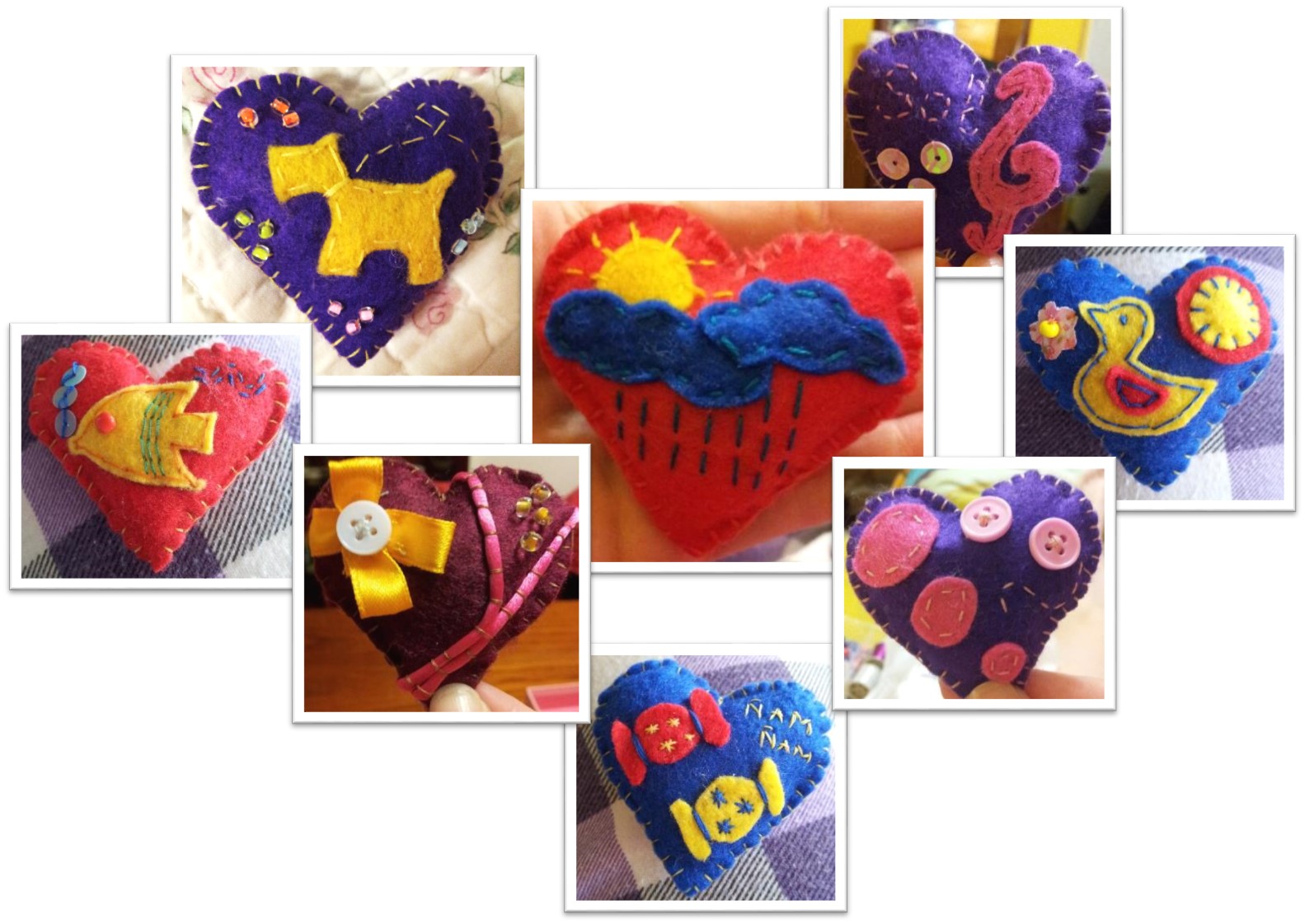 Corazones de fieltro | Cortar, Coser y Crear