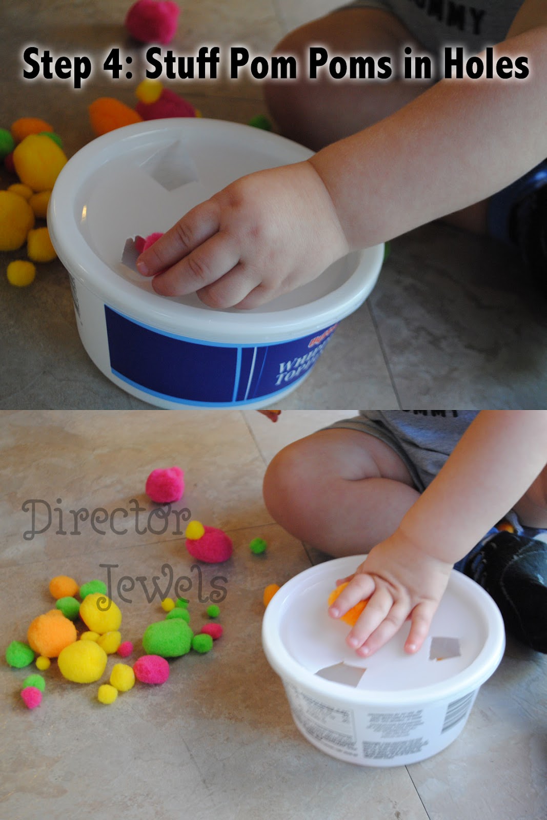 Once I showed him what to do with the first pom pom, Lincoln was all ...