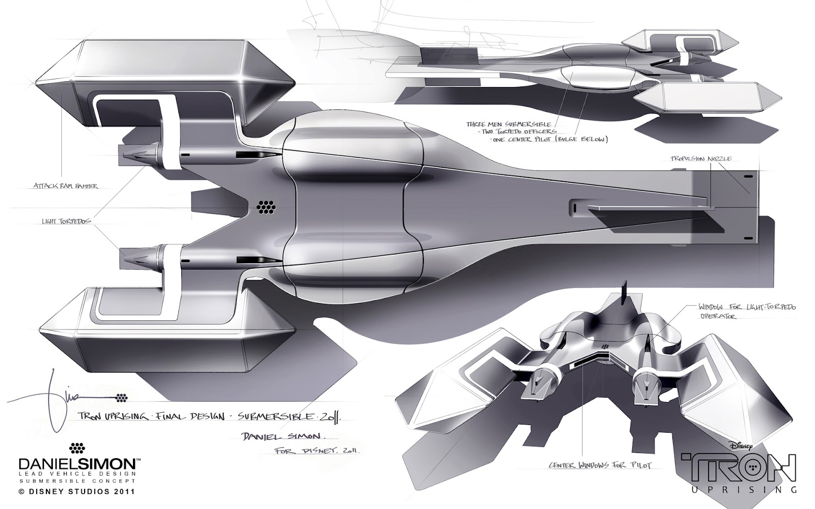 Daniel Simon, Concept Art, Uprising Submers, Tron Uprising, Scifi, Upri ...