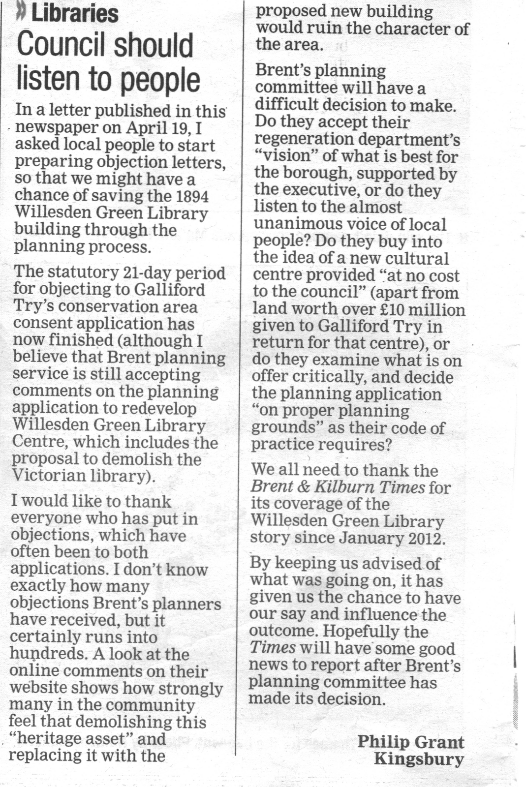 Keep Willesden Green: June 2012