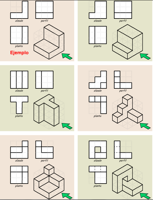 TECNOTRICTOR: EJERCICIOS PERSPECTIVA ISOMÉTRICA SOLUCIONES
