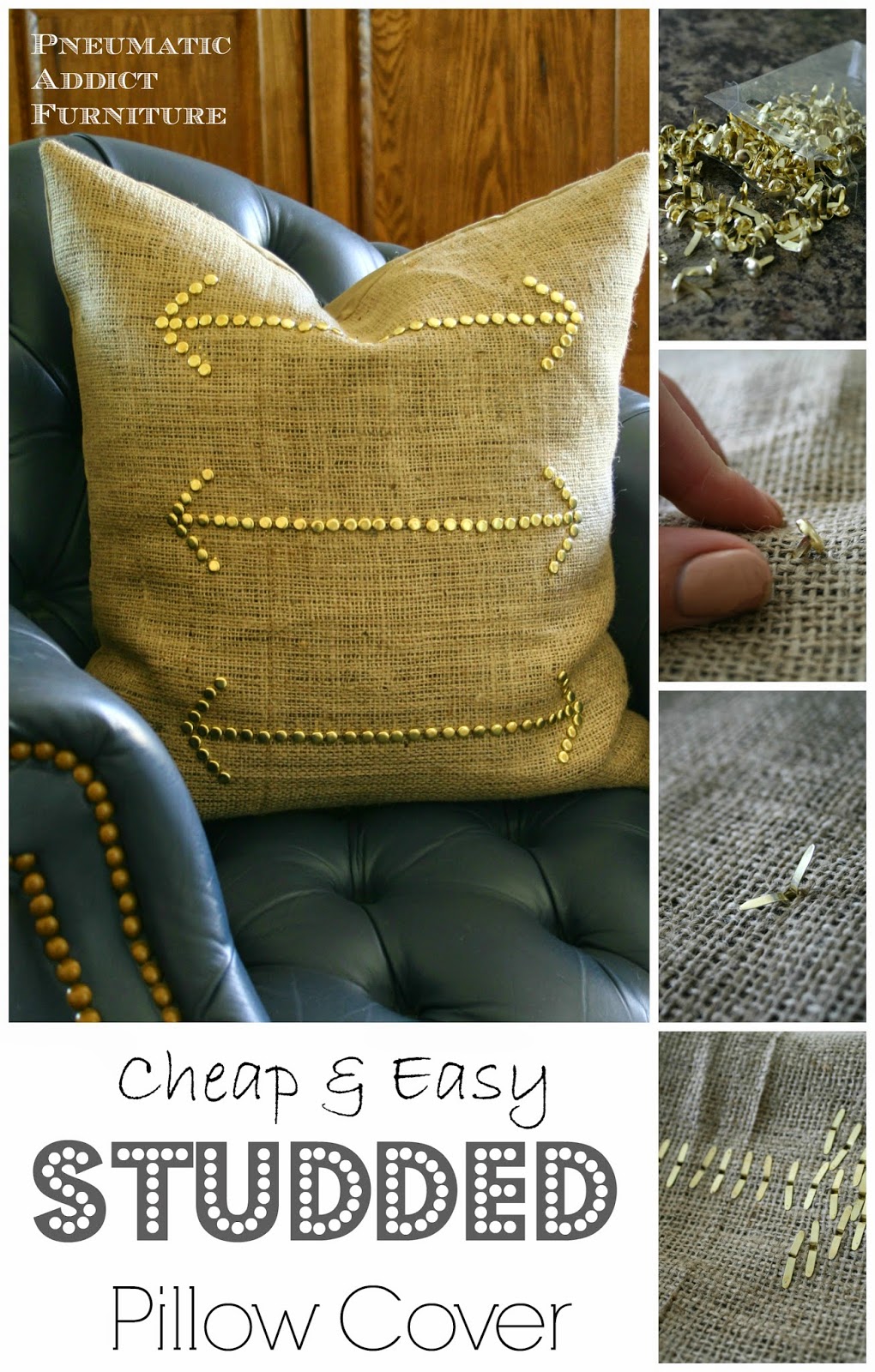Cheap & Easy Studded Pillow Cover | Pneumatic Addict