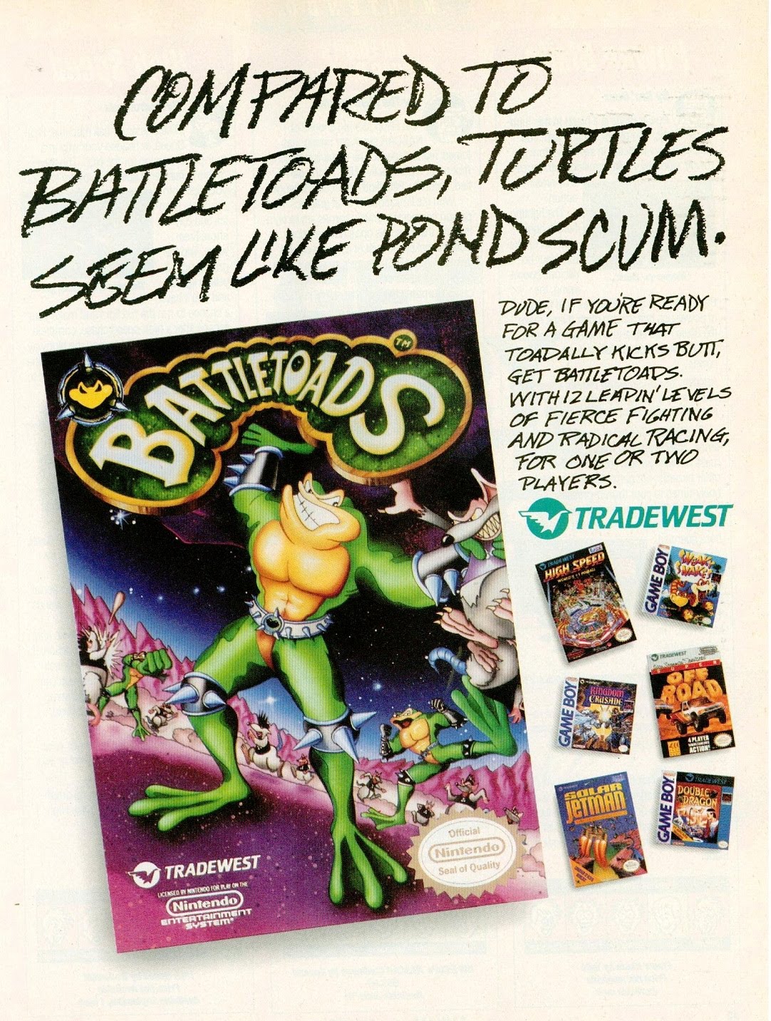 Classic Game Boy Ads: Battletoads NES and Game Boy Ads