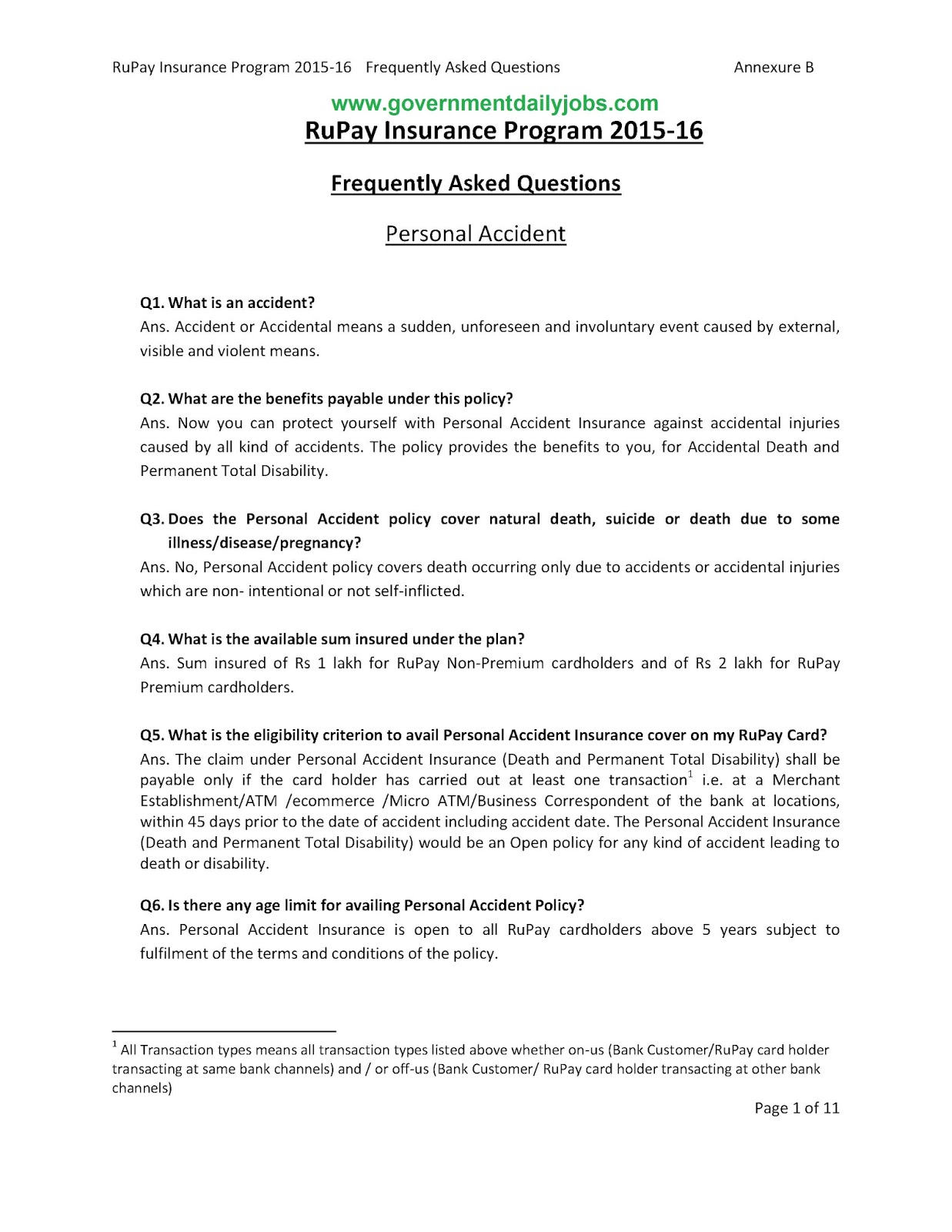 ATM CARD HOLDERS CAN GET INSURANCE UP TO RS. 10 LAKH