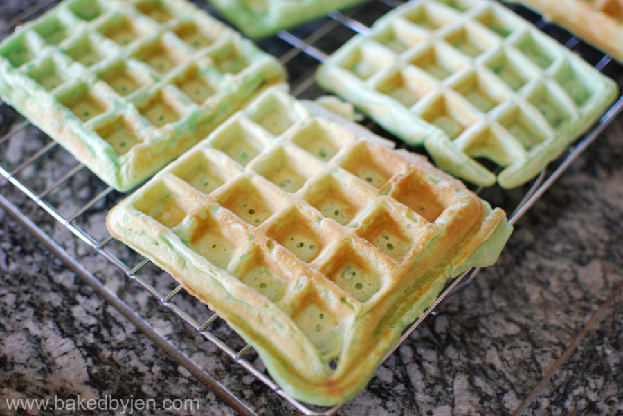 Baked by Jen: Pandan Coconut Waffles (Green Waffles)