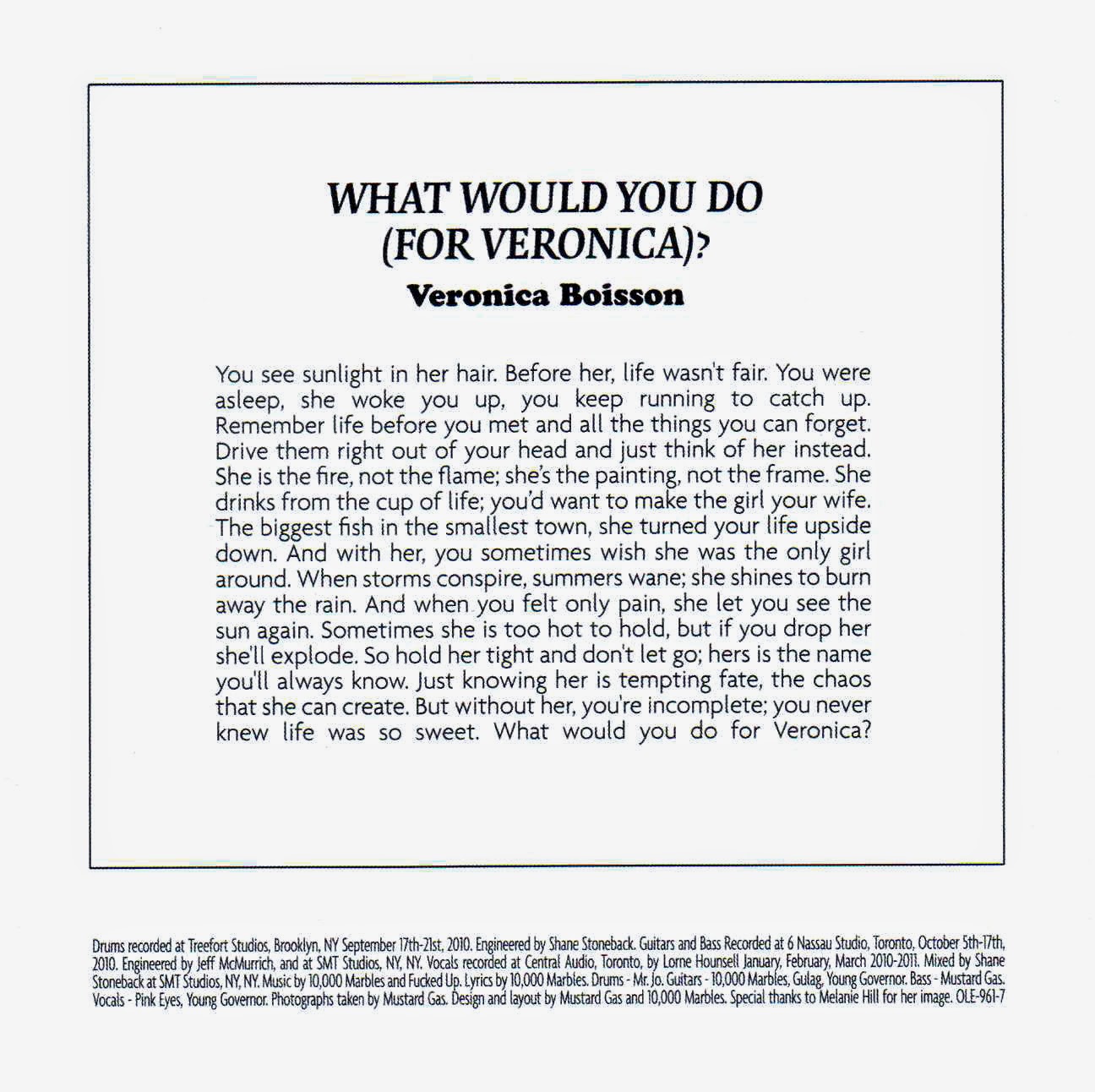 Fucked Up Discography: "Do All Words Can Do" (DCTL Prologue - David ...