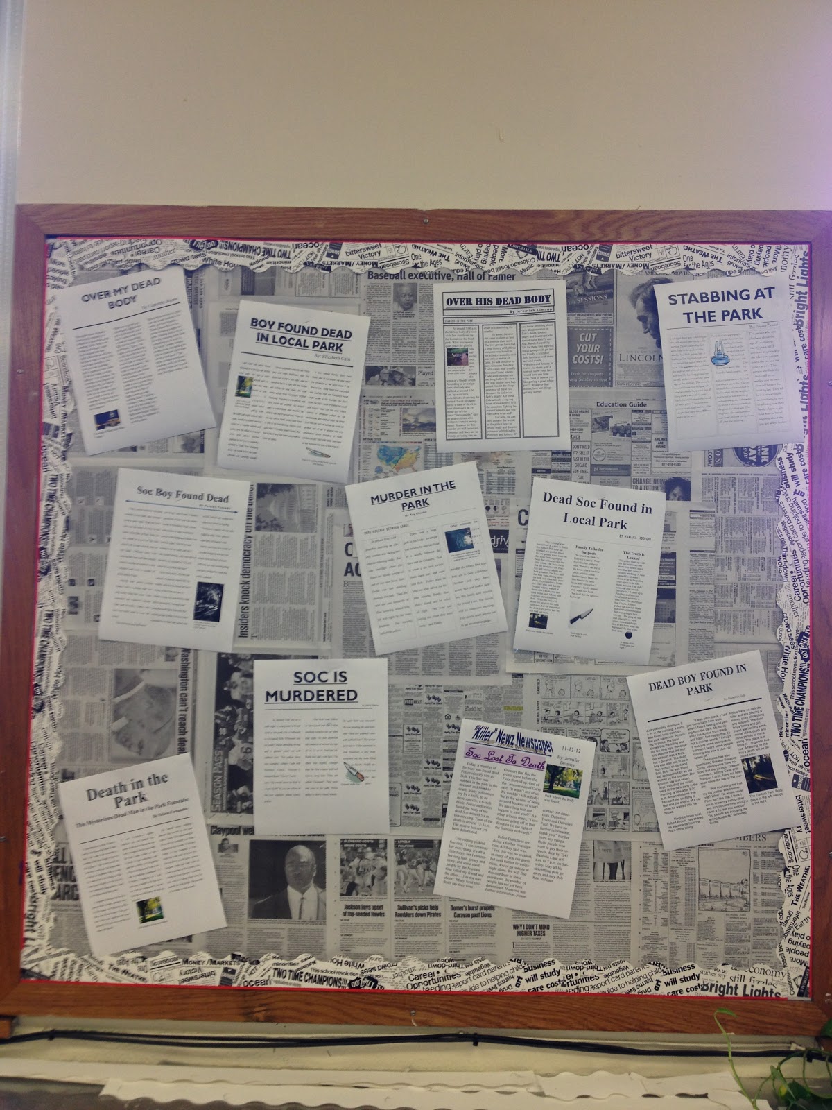 Bits and Pieces of Middle School: The Outsiders Newspaper Article