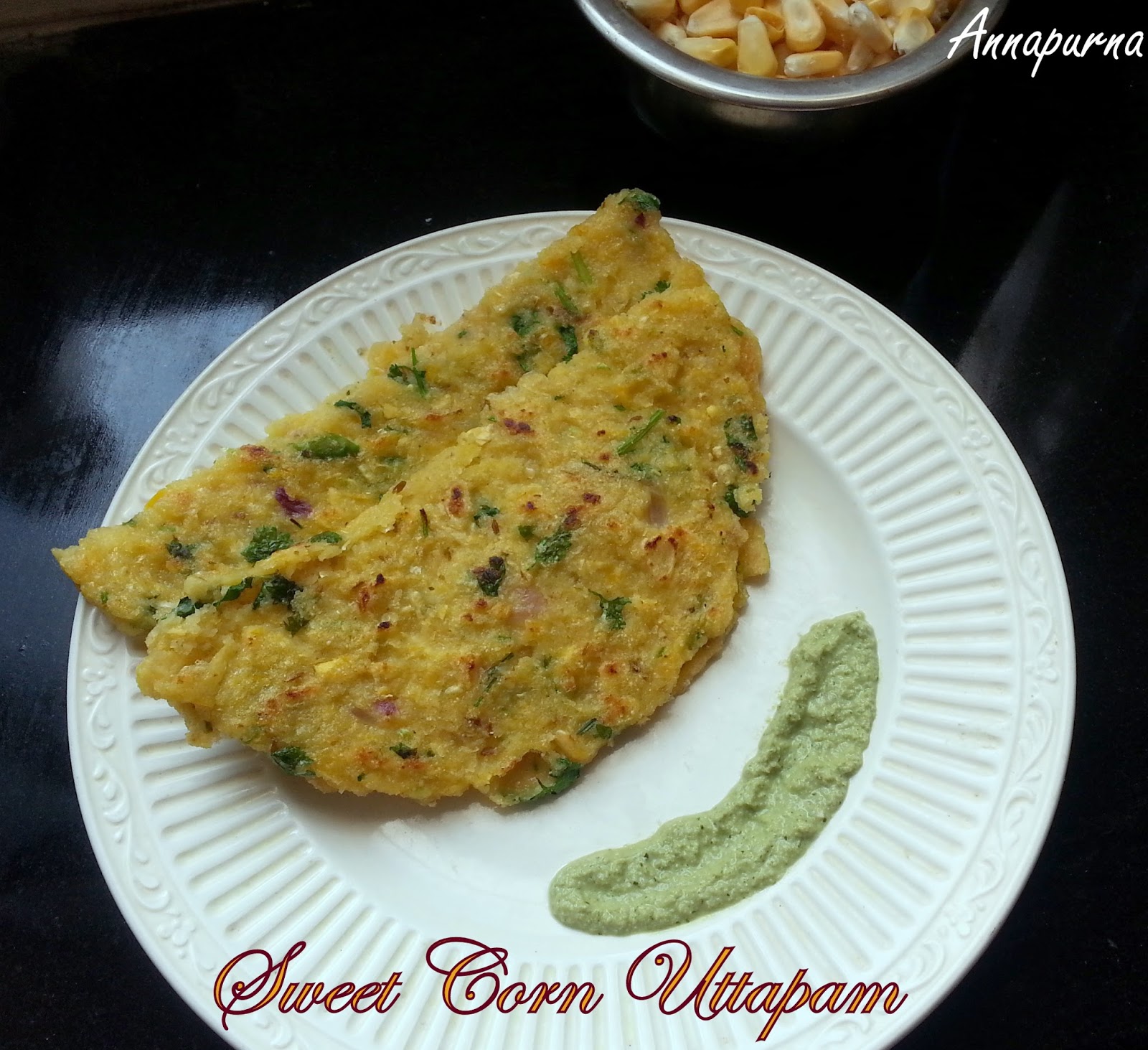 Annapurna: Instant Sweet Corn Uttapam / Healthy Breakfast Recipe