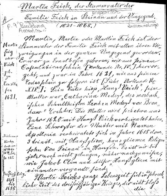 The Feick Family of Groß-Bieberau Germany: Martin Feick - founder of ...