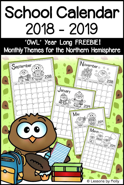 Lessons by Molly: Free School Calendar