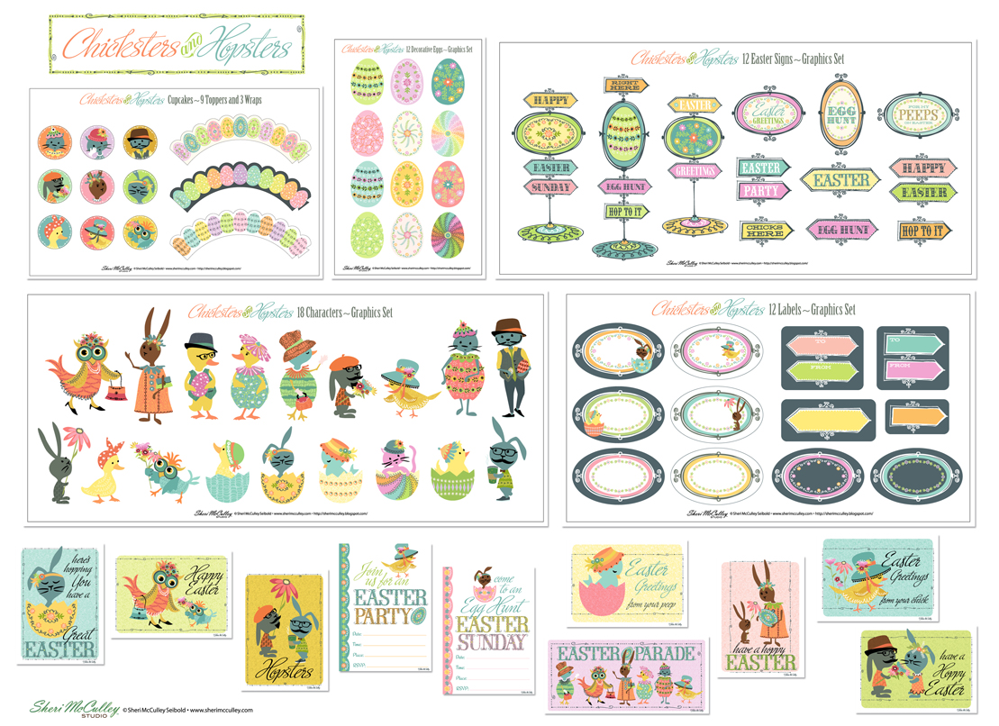 Sheri McCulley Studio: Chicksters and Hopsters for Easter!