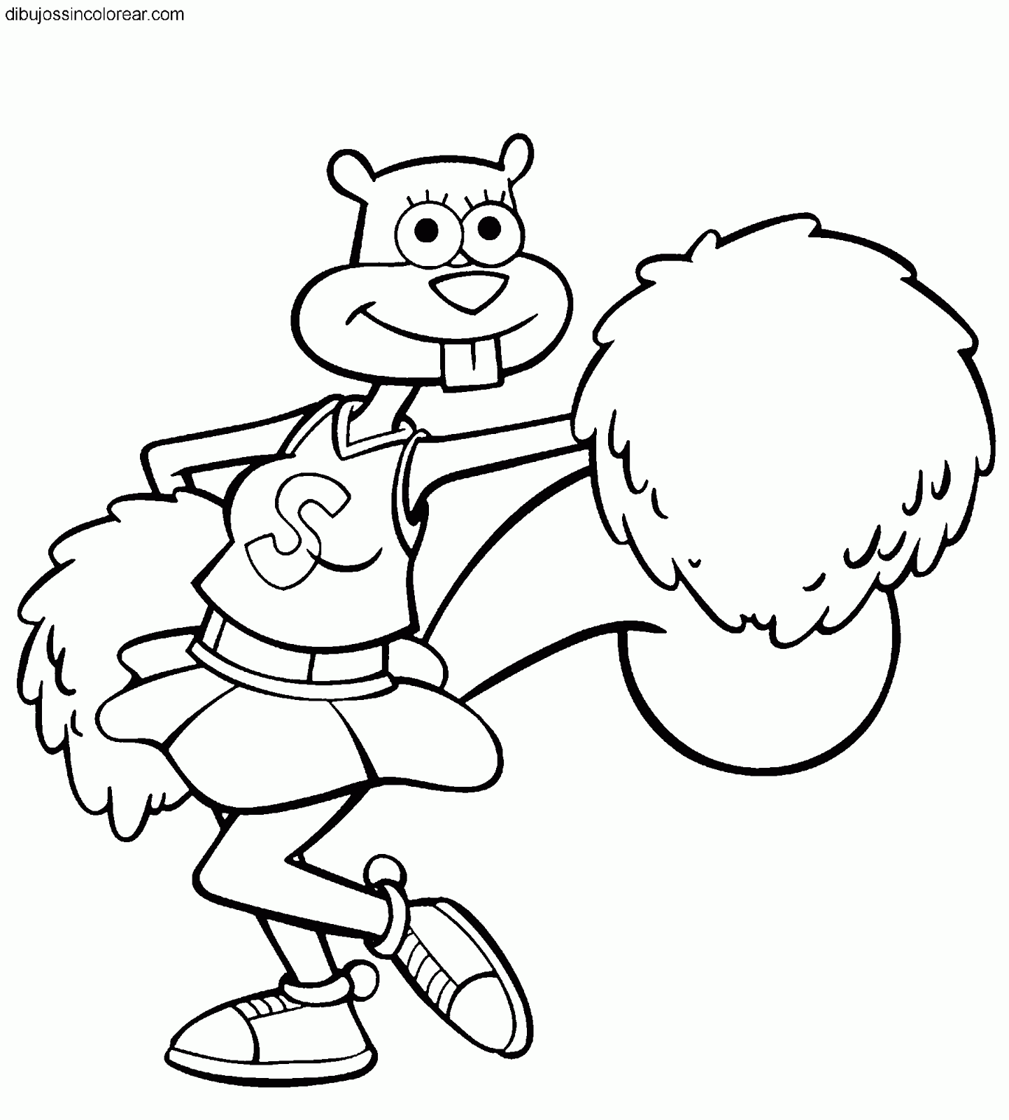 Dibujos Sin Colorear: Dibujos de Arenita (Bob Esponja) para Colorear